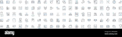 Corporate Values Line Icons Collection Ethical Integrity Respect Trusrthiness