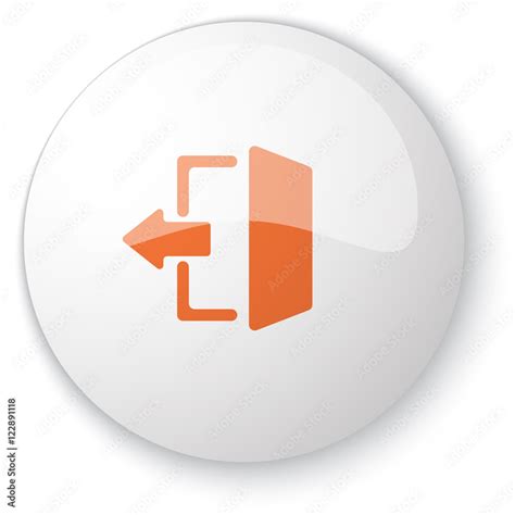 Glossy White Web Button With Orange Exit Icon On White Backgroun Stock Vector Adobe Stock