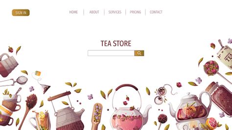 찻주전자 느슨한 차 항아리 찻잔 티숍 휴식 카페 바 차 애호가 티 파티 티 파티에 대한 스톡 벡터 아트 및 기타 이미지 티