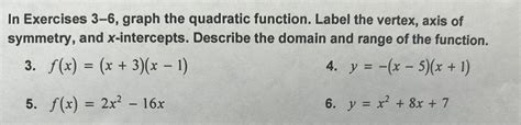 Answered In Exercises 3 6 Graph The Quadratic Function Label The Kunduz