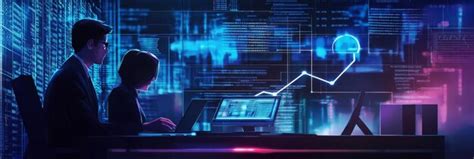 A Team Of Programmers Working On A Computer In A Dimly Lit Room