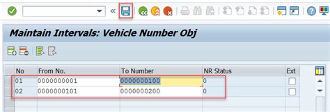 Number Range Object 2 Sapcodes