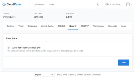 security cloudpanel documentation