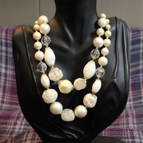 Jewelry Vintage Japan Double Strand Beaded Acrylic Necklace Poshmark