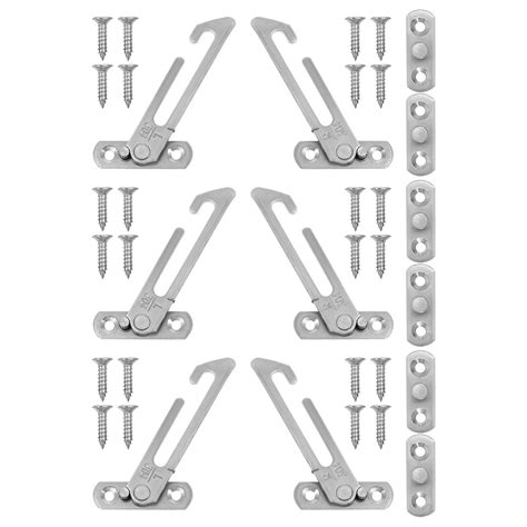 Worgeous 6pcs Stainless Steel Window Restrictor Casement Window Stay