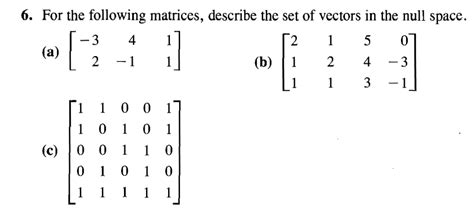 For Matrix A In Exercise 6 Part B Find A Range