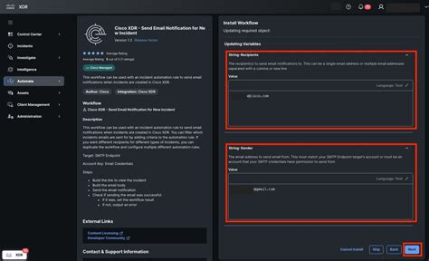 Configure Email Notification Automated Workflow With Xdr Cisco