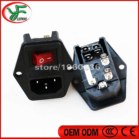 Pcs Lot Pin IEC C Inlet Module Plug Fuse Vicedeal