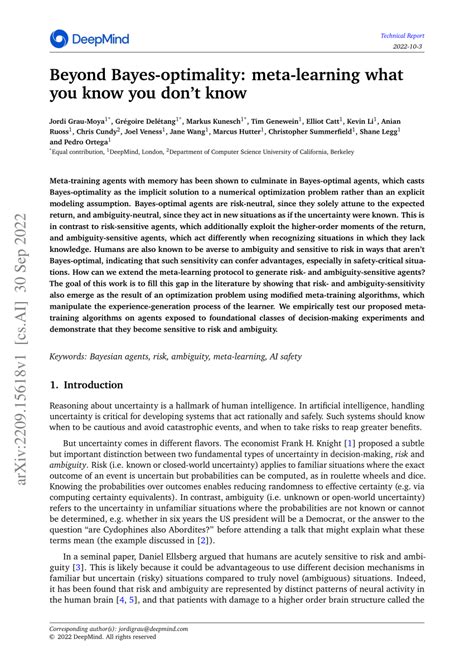 Pdf Beyond Bayes Optimality Meta Learning What You Know You Dont Know