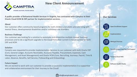 Camptra Technologies On Linkedin Oraclecloudhcm Oracleclouderp Implementationpartner