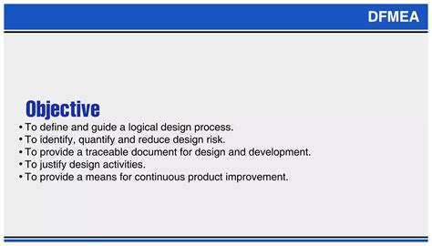 PPT ON DESIGN FAILURE MODE AND EFFECT ANALYSIS DFMEA PDF