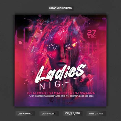Premium Psd Ladies Night Club Party Flyer