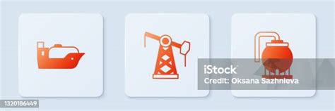 오일 펌프 또는 펌프 잭 유조선 선박 및 저장을 설정합니다 흰색 정사각형 버튼 벡터 가솔린에 대한 스톡 벡터 아트 및 기타 이미지 가솔린 기체 물리 구조 엔진 오일