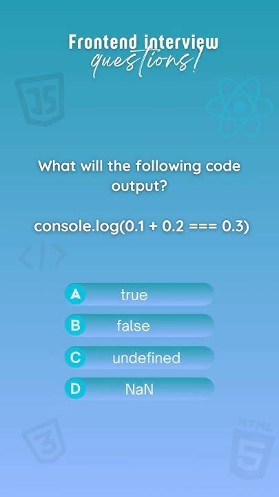 Frontend Interview Questions Quiz 1 Javascript React Interview Developer Youtube