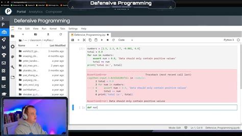 Intro To Python Defensive Programming Intro Vdb Computational Biology Youtube