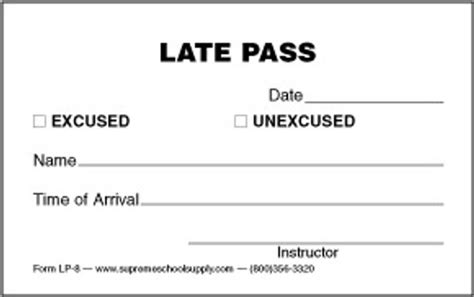 School Books And Forms Tardy Slips Supreme School Supply