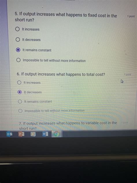 solved 5 if output increases what happens to fixed cost in
