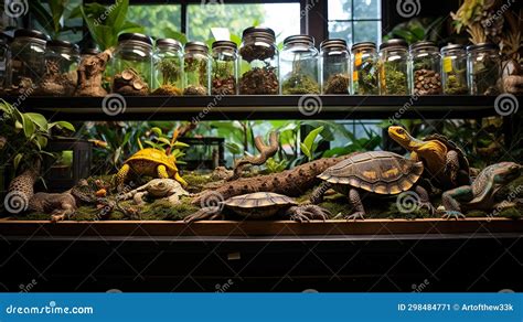 Exotic Reptile Collection Vibrant Python Dragon And Turtle In