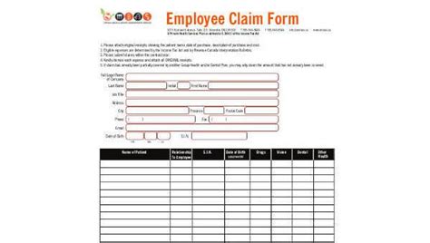 FREE Sample Claim Forms In PDF MS Word