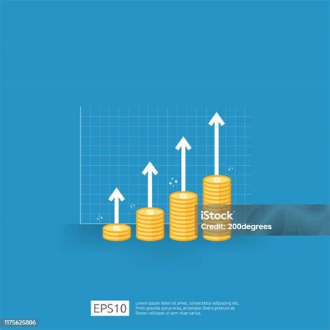 소득 급여 비율 증가 영업이익 률 을 달성했습니다 화살표로 투자 Roi 개념에 대한 수익의 재무 성과 비용 판매 아이콘 달러 기호 플랫 스타일 벡터 일러스트 가격에 대한