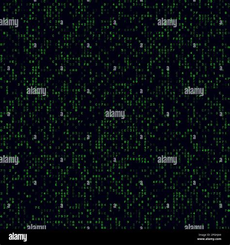 Matrix Background Green Sparse Hexadecimal Background Big Sized Seamless Pattern Artistic