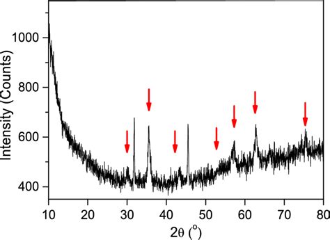 xrd diffraction pattern of the fe3o4 γ fe2o3 support download