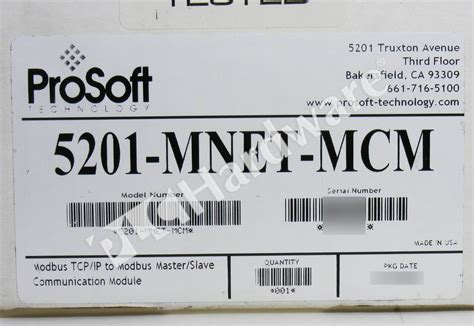 PLC Hardware ProSoft 5201 MNET MCM Modbus TCP IP Modbus Master Slave Gateway