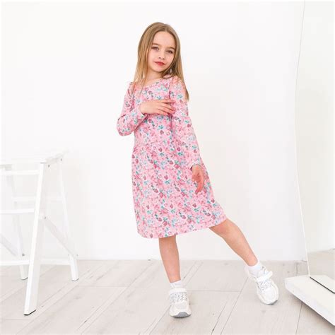 Плаття для дівчинки з довгим рукавом 00002993 86 92 см 2 роки інтернет магазин дитячого