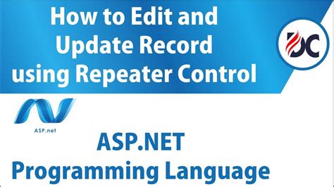 How To Edit And Update Record Using Repeater Control Aspnet Youtube