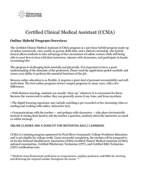 Fillable Online Certified Clinical Medical Assistant Ccma All Programs Fax Email Print