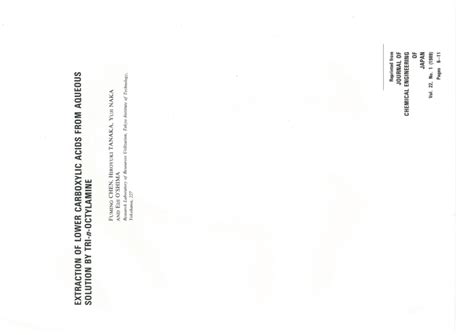 Pdf Extraction Of Lower Carboxylic Acids From Aqueous Solution By Tri