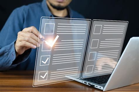 Premium Photo Businessman Using Computer For Dms Documents Management And Erp Software For