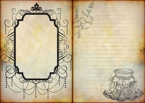 A5 Book Of Shadows Junk Journal Printable Kit Grimoire Pages Etsy