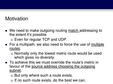 Ppt Routing Of Outgoing Packets With Mp Tcp Draft Handley Mptcp Routing 00 Powerpoint