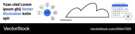 Erp System With Cloud Computing And Calendar Vector Image Erp System With Cloud Computing And Calendar Vector Image