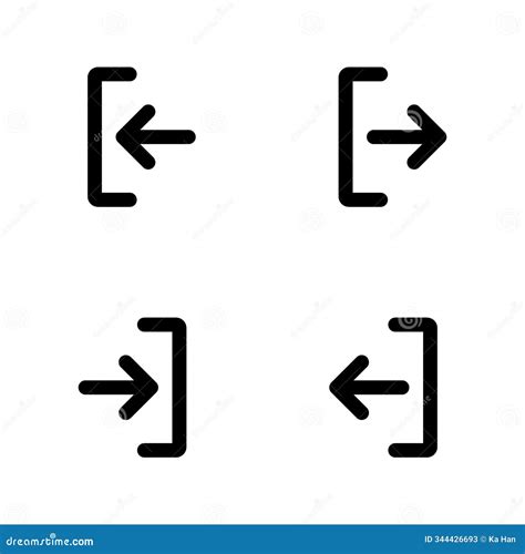 Login And Logout Icon Set Sign In And Sign Out Sign Symbol Stock