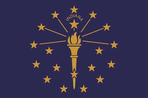 인디애나 국기입니다 표준 색상 표준 크기 직사각형 플래그입니다 아이콘 디자인 컴퓨터 일러스트레이션 디지털 일러스트레이션 벡터 일러스트 레이 션입니다 0명에 대한 스톡 벡터