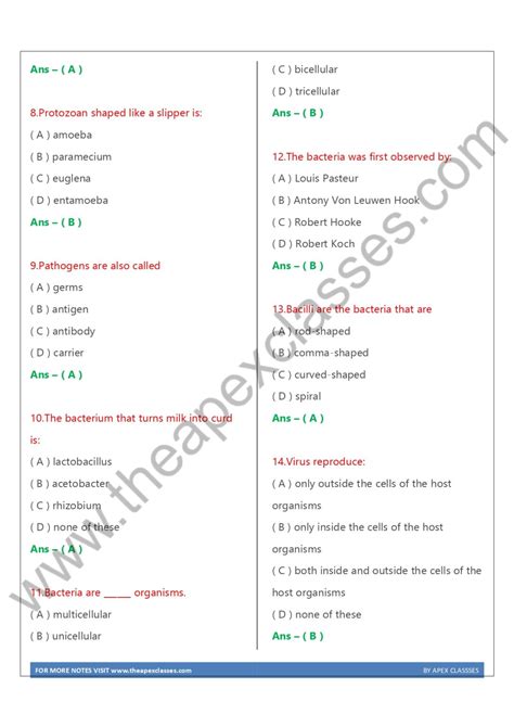 Class 8 Science Mcqs In English Pdf Apex Classes