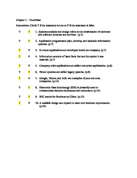 Chapter 1 True False Questions Pdfcoffeecom