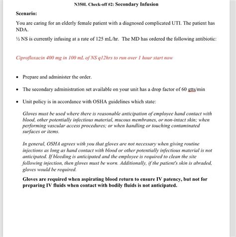 Solved Secondary Infusion Show Your Calculations Infusion Chegg Com