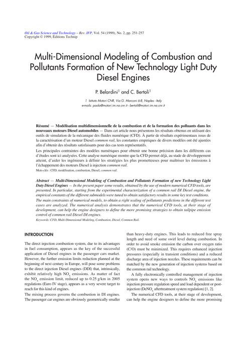 Pdf Multi Dimensional Modelling Of Combustion And Pollutants