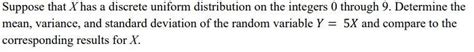 Solved Suppose That X Has A Discrete Uniform Distribution On Chegg Com