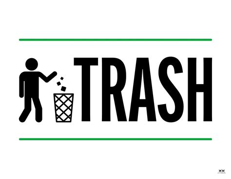 Trash Signs 20 Free Printables Printabulls