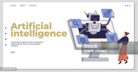 고급 Ai 로봇은 컴퓨터 화면에서 사용자와 상호 작용합니다 개발에 대한 스톡 벡터 아트 및 기타 이미지 개발 과학 그래픽 사용자 인터페이스 Istock