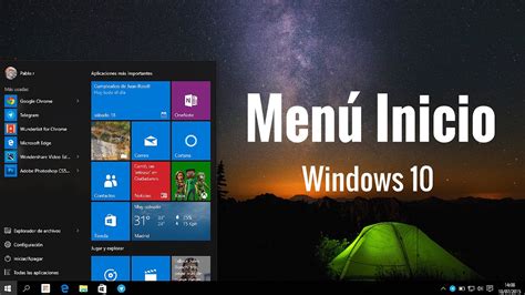 Menú Inicio De Windows 10 Pc Y Tablet Review En Español Youtube