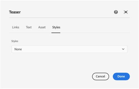 Teaser Component Adobe Experience Manager