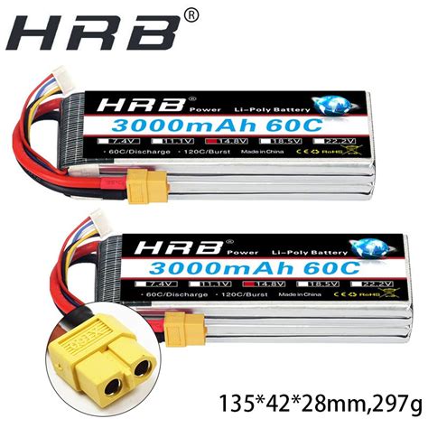 Hrb 4s Lipo Battery 3000mah 60c 148v Dean T Xt60 Plug For Rc Car Truc