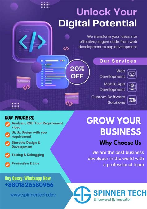 Transform Your Ideas Into Web Development Spinner Tech Software Web Mobile App Uiux