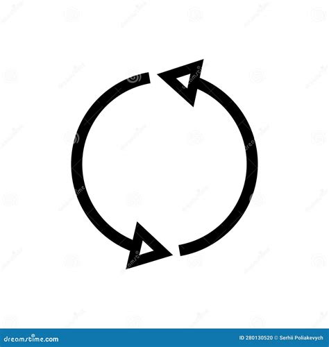 Arrows Cyclic Rotation Icon Two Arrows Recycling Recurrence Renewal Line Symbols Vector