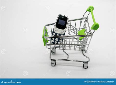 World Smallest Mobile Phone With Oled Screen In Blue Plastic Bod Stock Image Image Of Blue